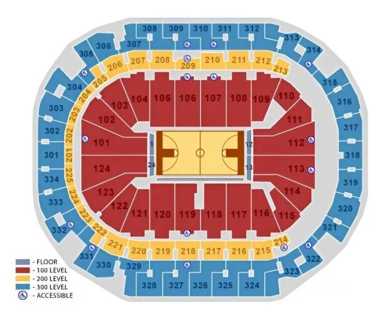 American Airlines Center Seating Chart with Seat Number and Row, NBA