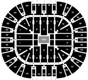 Delta Center Seating Chart with Seat Number and Rows