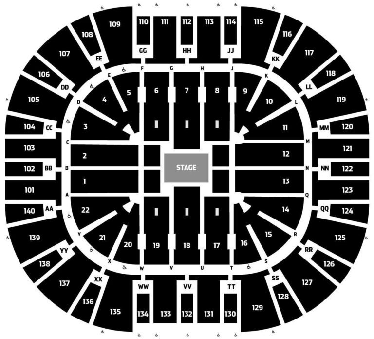 Delta Center Seating Chart with Seat Number and Rows