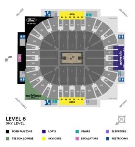 Delta Center Seating Chart with Seat Number and Rows