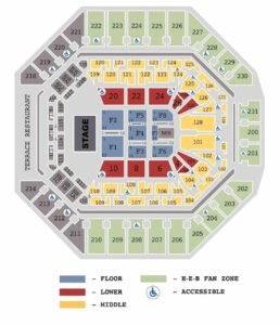 Frost Bank Center Seating Chart with Seat Numbers and Rows