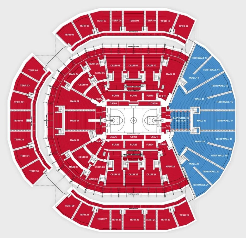 Intuit Dome Seating Chart with Seat Number and Rows