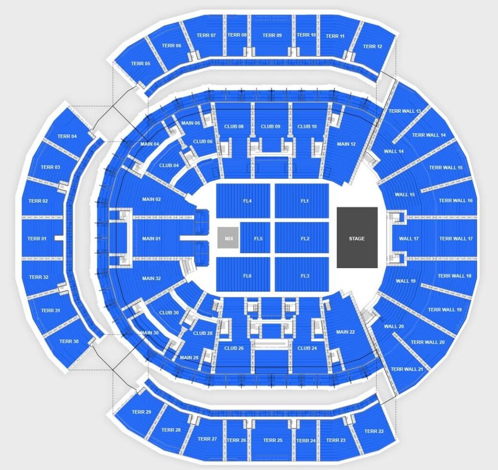 Intuit Dome Seating Chart with Seat Number and Rows