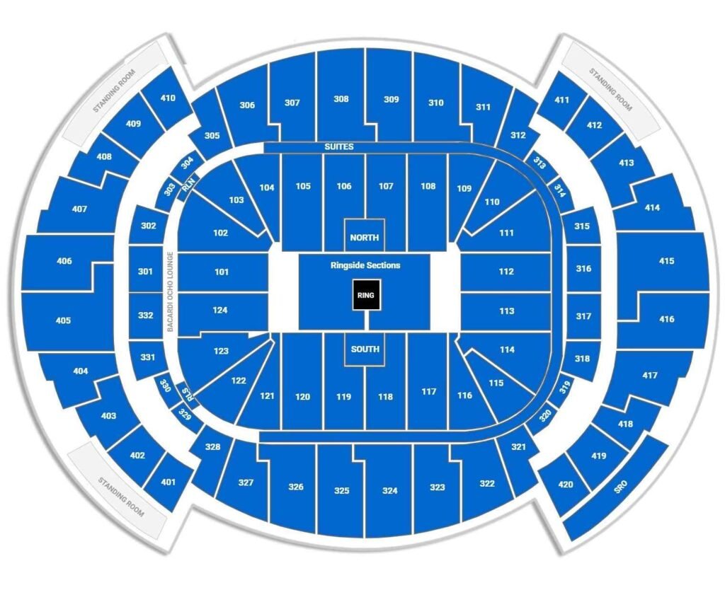 Kaseya Center Seating Chart with Seat Numbers and Rows