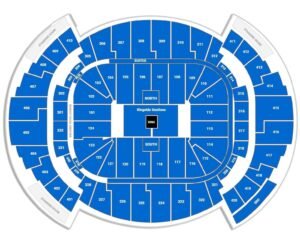 Kaseya Center Seating Chart with Seat Numbers and Rows