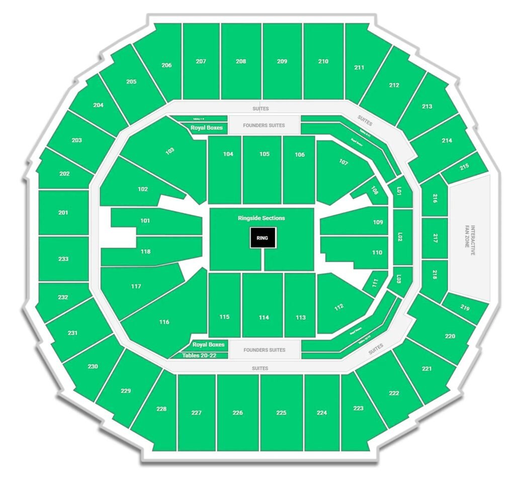 Spectrum Center Seating Chart with Seat Numbers and Rows