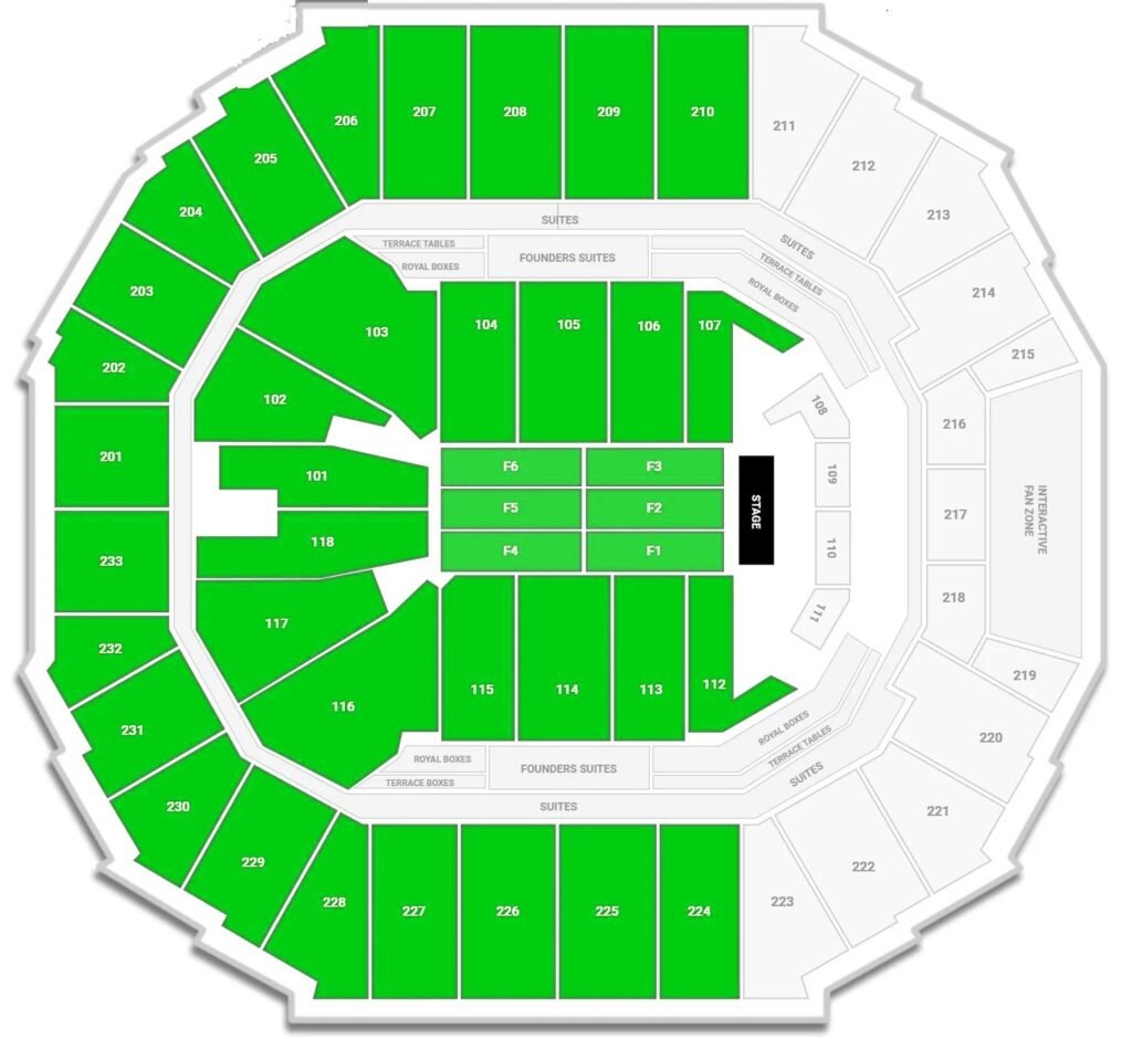 Spectrum Center Seating Chart with Seat Numbers and Rows