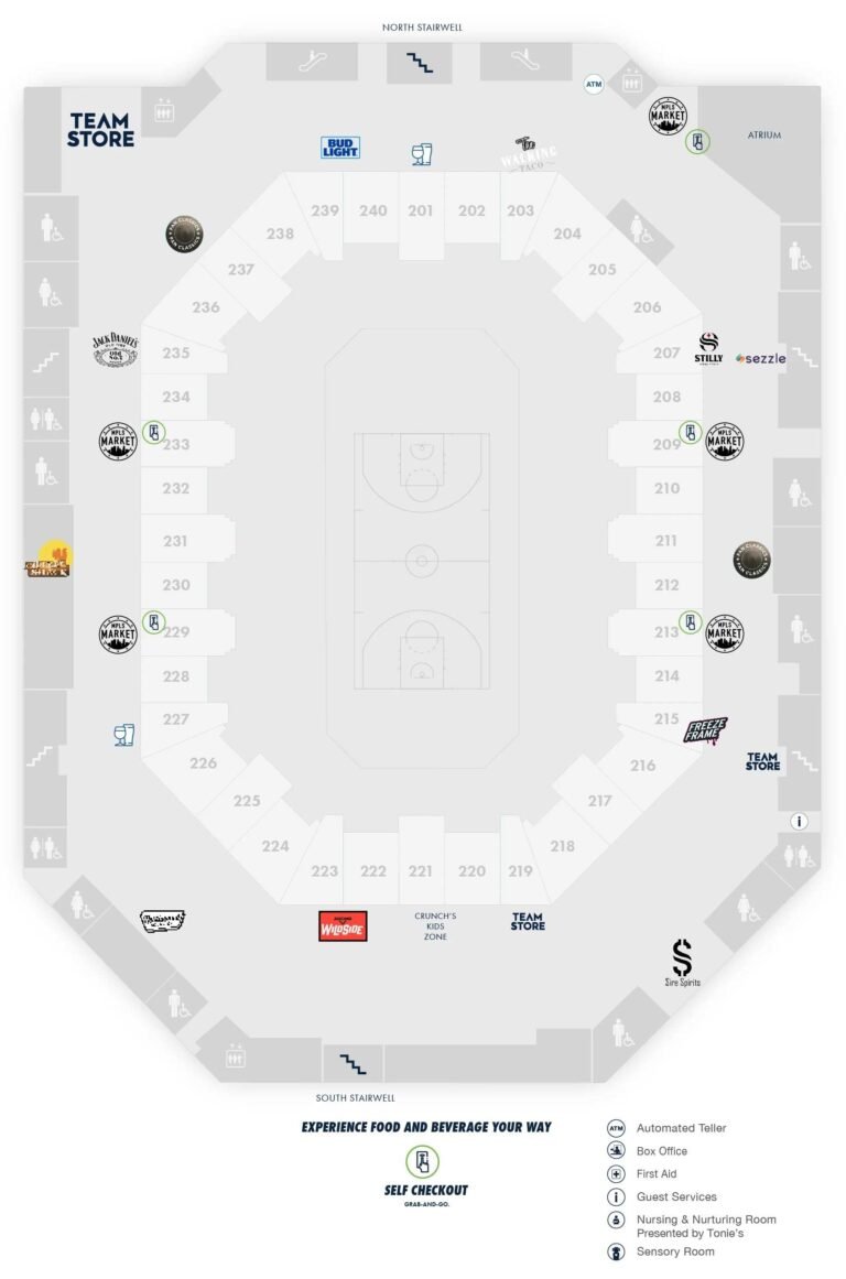 Target Center Seating Chart with Seat Numbers and Rows